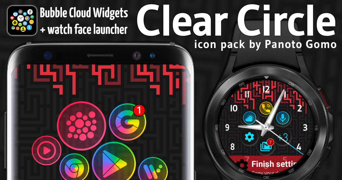 Clear Circle icon pack – Bubble Cloud Widgets + WearOS Tile Launcher ...