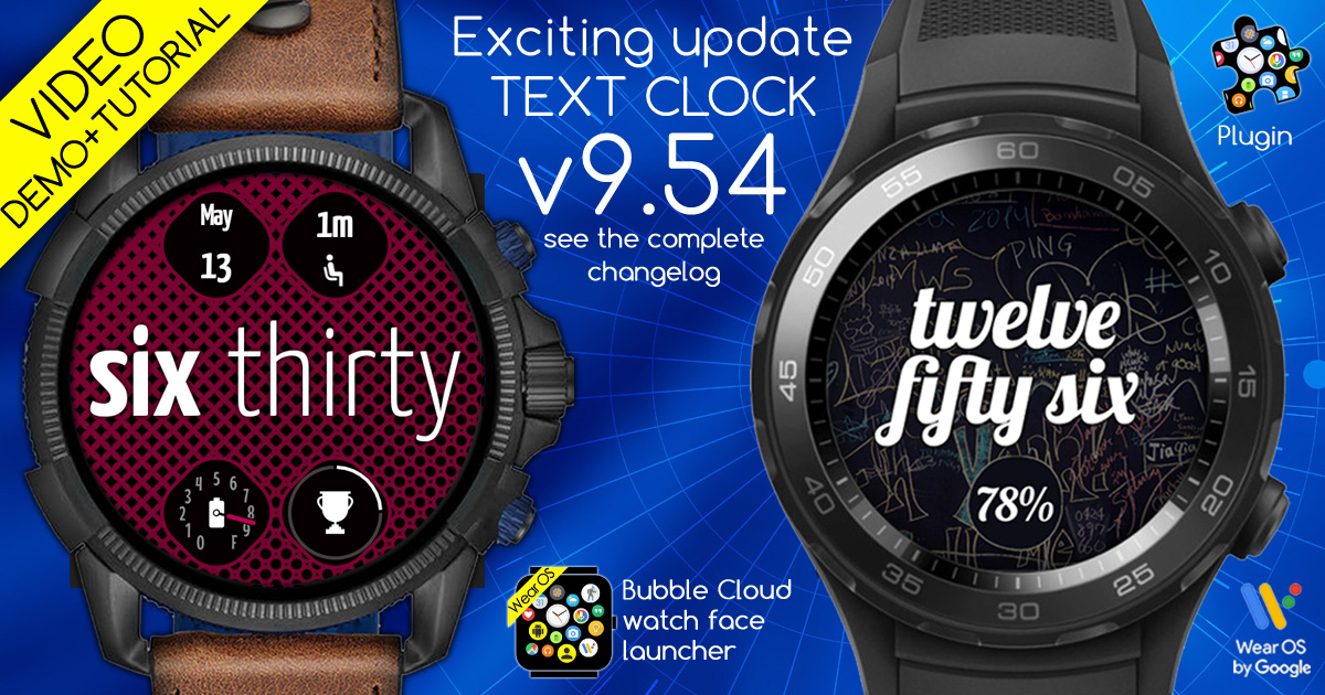 Version 9.54: Text-Clock and more – Bubble Cloud Widgets + WearOS Tile ...