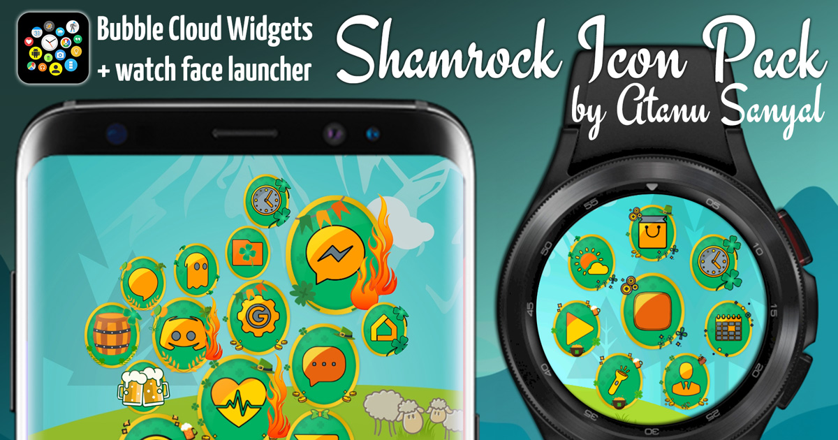 Shamrock icon pack – Bubble Cloud Widgets + WearOS Tile Launcher ...