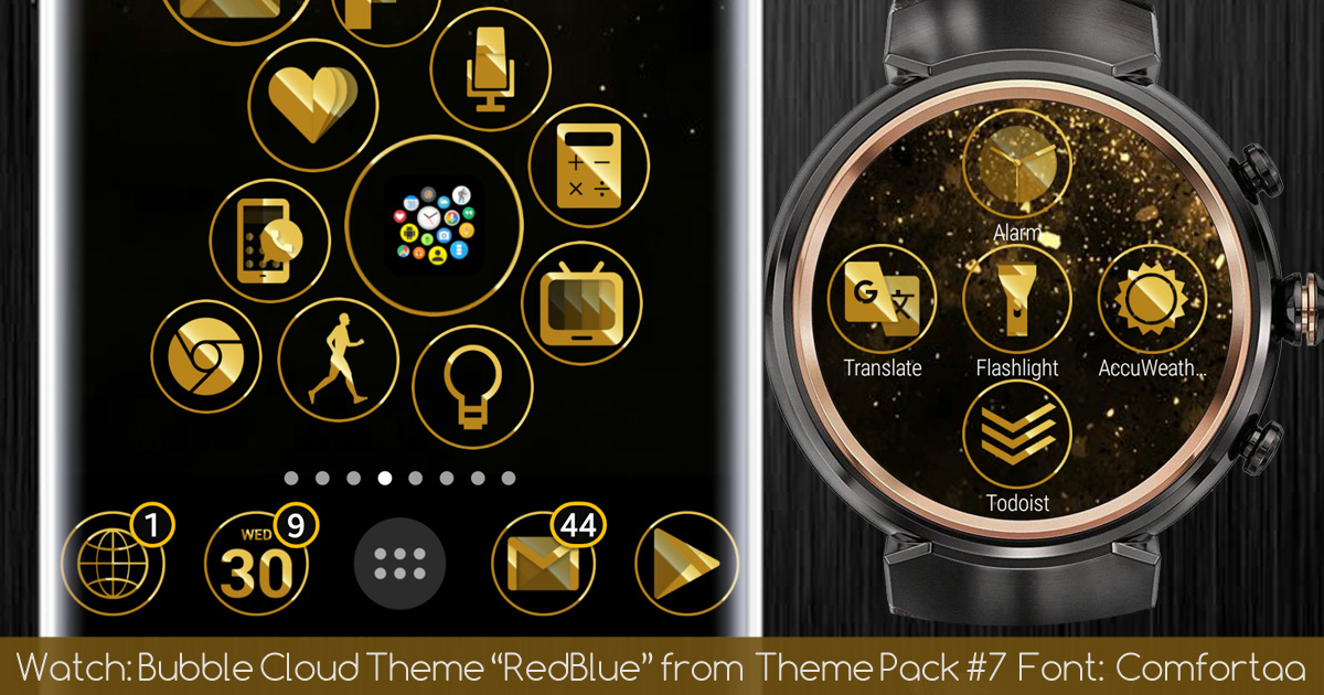 Luxury Gold icon pack – Bubble Cloud Widgets + WearOS Tile Launcher ...