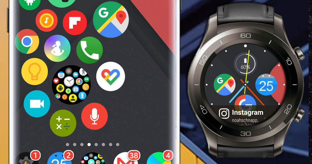 Mono icon pack – Bubble Cloud Widgets + WearOS Tile Launcher / Watch Face